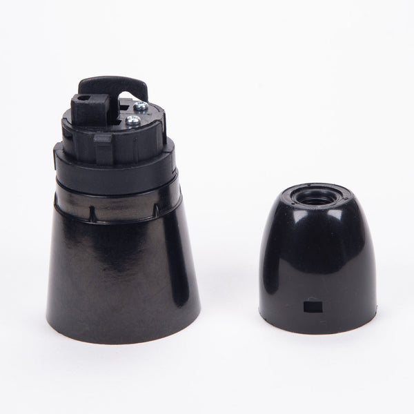 Black Plastic Bayonet Clip on Cap Lampholder BC B22 – Enamel Shades