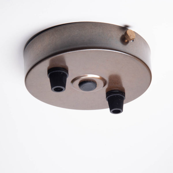 Old English Brass 100mm Ceiling Rose - 2 Outlet – Enamel Shades