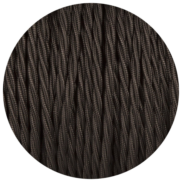 Black Twisted Fabric Braided Fabric Cable - Enamel Shades